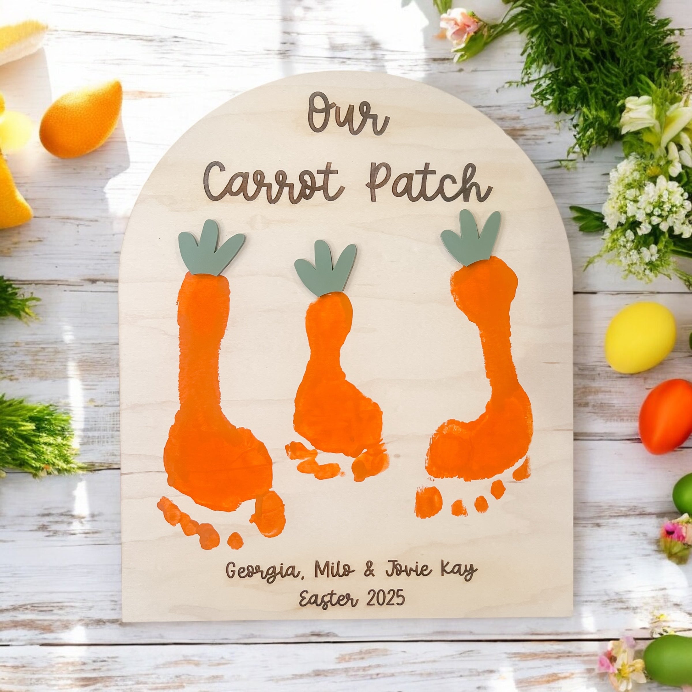 Carrot Patch Footsie Print Keepsake Board – hollywood.designs.hd